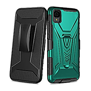 YISPIRIN for Alcatel TCL 30 Z T602DL Case with Clip Holster TCL LE 2022 Case with Screen Protector, Military Grade Protection Shockproof Phone Case Cover Built-in Kickstand Compatible with TCL 30Z
