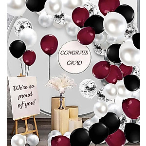 Graduation Decorations Maroon Black 2024/Burgundy Black Graduation Party Decorations 2024 Burgundy Black Balloons 114Pcs Burgundy White Black Balloon Maroon Birthday Wedding