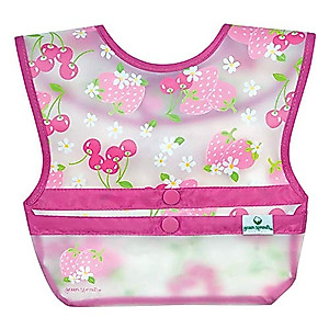 green sprouts Snap + Go Wipe-off Bibs (3 pack) | Waterproof, Easy Clean | Catch-all Pocket | Made without PVC, Formaldehyde