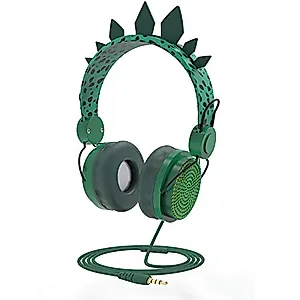 Geekria Headphones for Kids, Volume Limited Adjustable 85DB Kids Headphones Boys, Over On-Ear Headphones with Microphone for Kids for School Birthday Xmas Gift (Green)