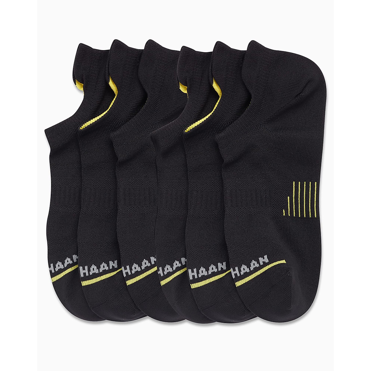 Cole Haan Men's Low Cut Socks - 6 Pack Performance Cushion Comfort No Show Socks - Breathable Athletic Socks for Men (7-12), Size 7-12, Black