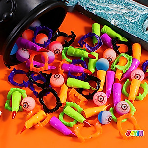 JOYIN 72 PCS Halloween Party Favors Game Toy Gifts-Scary Eyeballs, Witch Fingers and Vampire Teeth Set for Kids Child Trick or Treat, Gift Exchange, Halloween Carnival Game Prizes