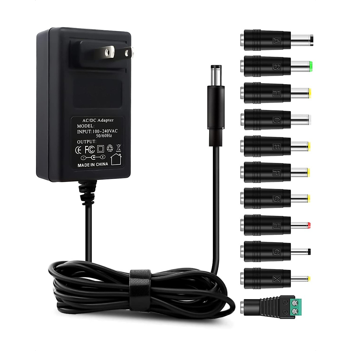 12V 3A AC Adapter Power Supply Charger [12 Volts 3 Amps Regulated Switching Power] with 11 Interchangeable DC Plug for 500mA 600mA 700mA 800mA 900mA 1000mA 1500mA 2000mA 2500mA 3000mA Equipment