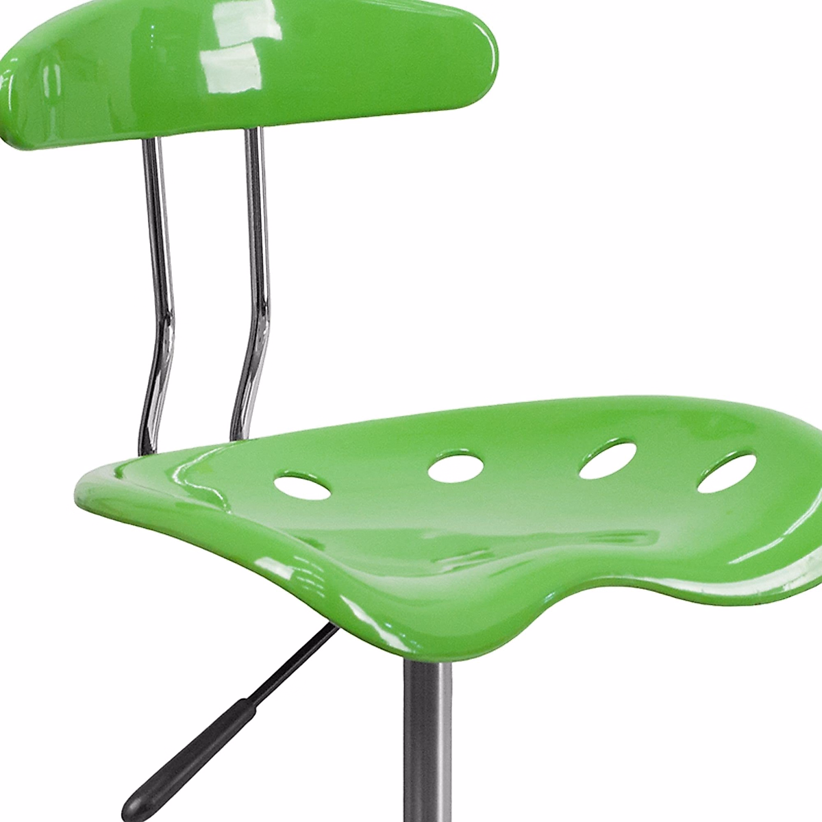 Flash Furniture Elliott Vibrant Apple Green and Chrome Swivel Task Office Chair with Tractor Seat