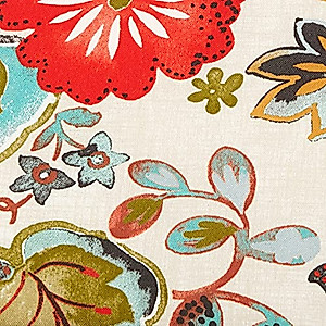 Pillow Perfect Outdoor/Indoor Alatriste Ivory Squared Corners Chair Cushion, 36.5" x 18" x 3”, Floral,Green