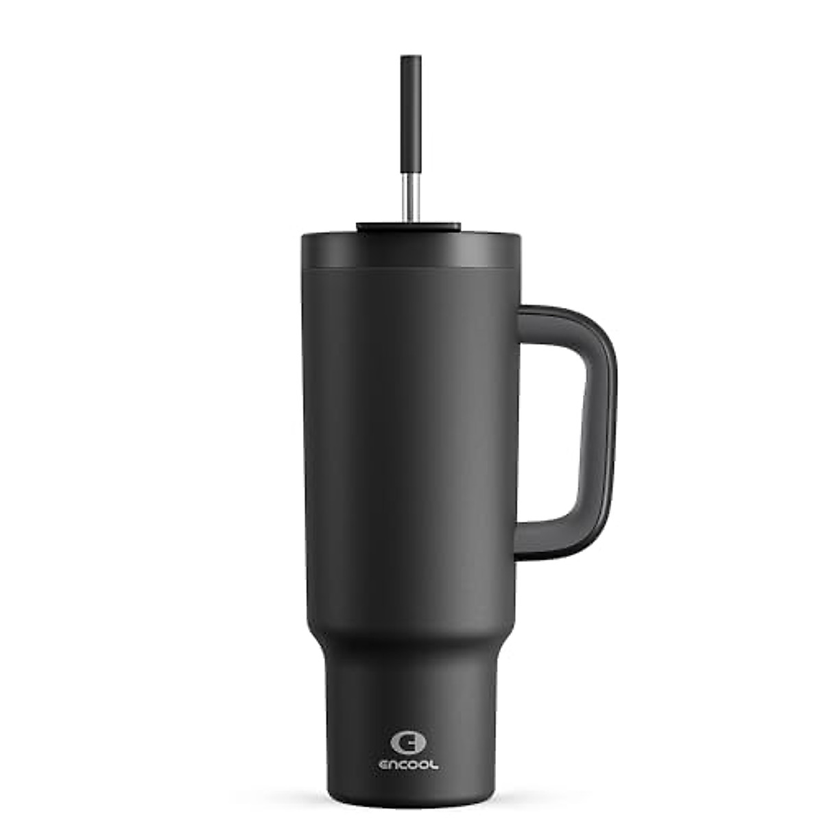 ENCOOL 40 oz Tumbler with Handle and Straw, 100% Leakproof Insulated Tumbler with Lid and Straw, Stainless Steel Travel Mug, Keeps Cold for 34 Hours, Car Cup Holder Friendly (Midnight)