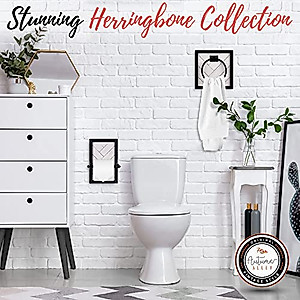Autumn Alley White Farmhouse Towel Holder Wall Mounted with Ring for Bathroom, Kitchen in Unique Shiplap Design – White Distressed Wood Towel Rack with Modern Matte Black Accents