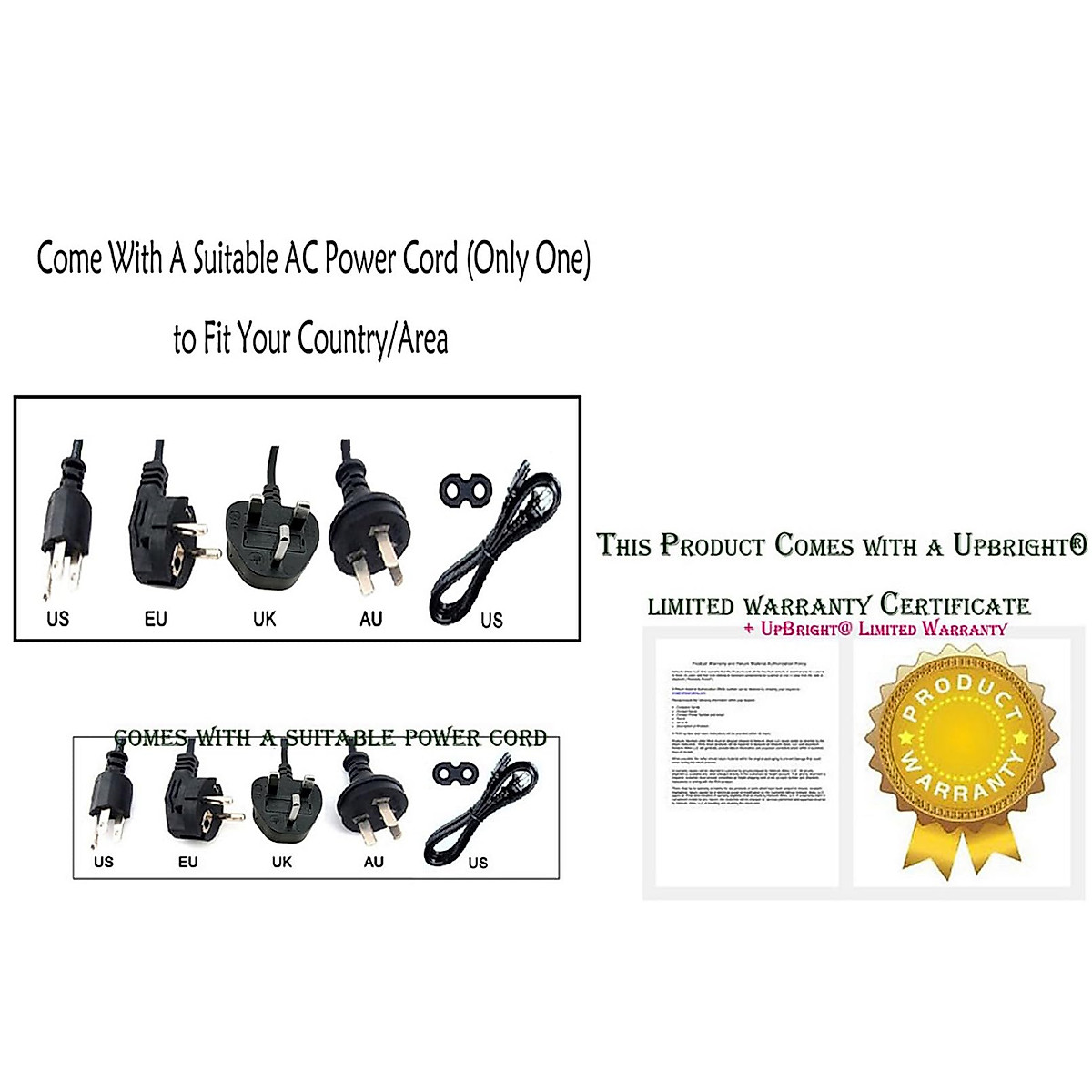 UpBright 19V AC/DC Adapter Compatible with Westinghouse EW32S3PW 32" UW46T Series UW46TA2W 46" LED HDTV LCD HD TV DC19V 4.74A 90W 19.0V 4740mA 90.0W 19VDC 19.0VDC Power Supply Cord Battery Charger