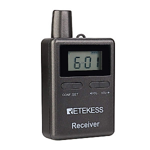 Retekess TT105 Tour Guide Receiver with Earphone,Wireless Church Translation,Audio Tour Guide System,Interpretation,Training,Court(1 Receiver)