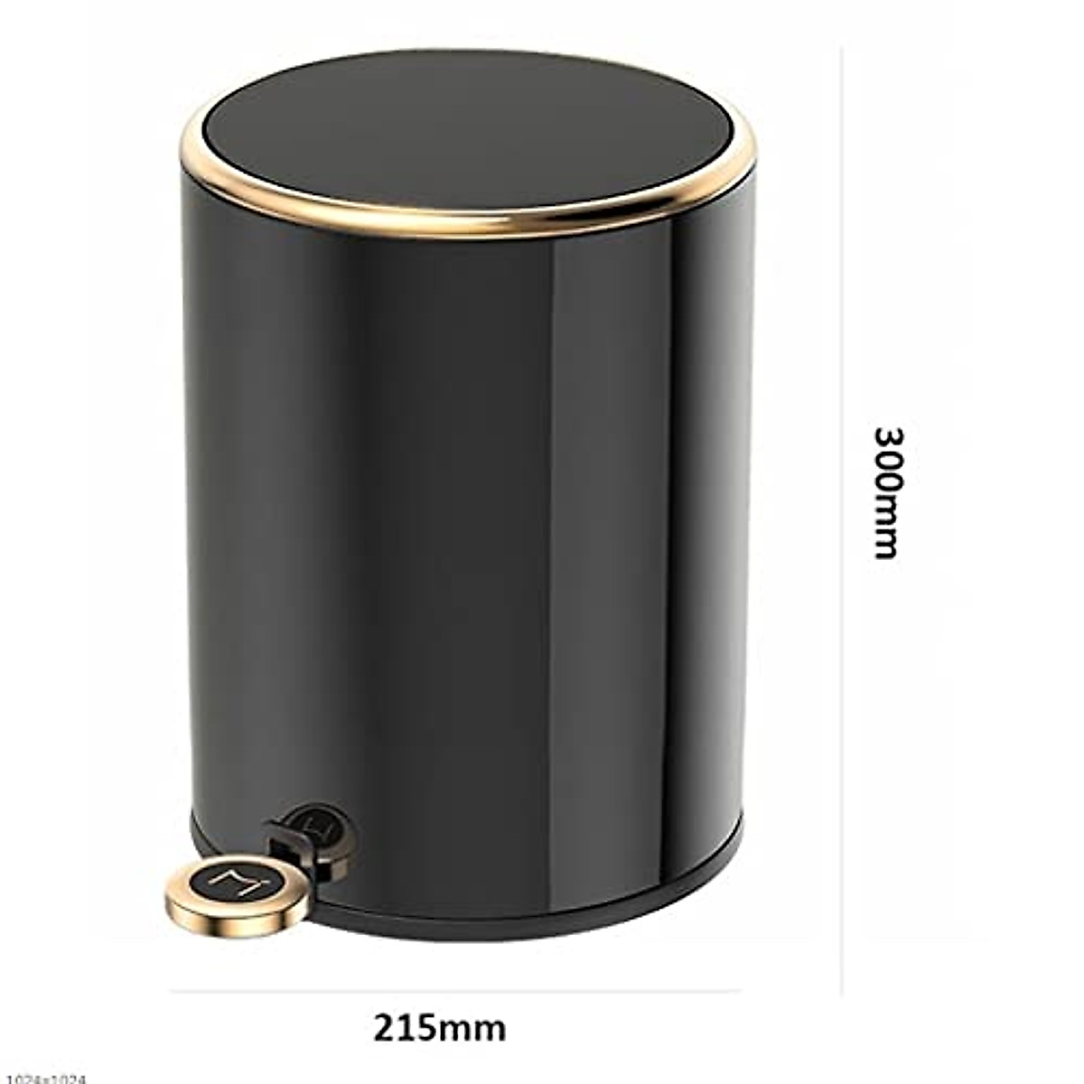 BONAD Bathroom Trash Can Trash Can with Lid Soft Close Removable Inner Wastebasket Stainless Steel Garbage Can for Bathroom Bedroom Office Wastebasket (Color : Gold)