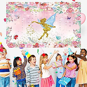 Floral Fairy Party Backdrop for Photography 7x5FT Polyester Pink Fairy Tale Flowers Fairy Party Decorations Backdrop Flower Wonderland Baby Shower Background Decoration Supplies Photo Booth YL097