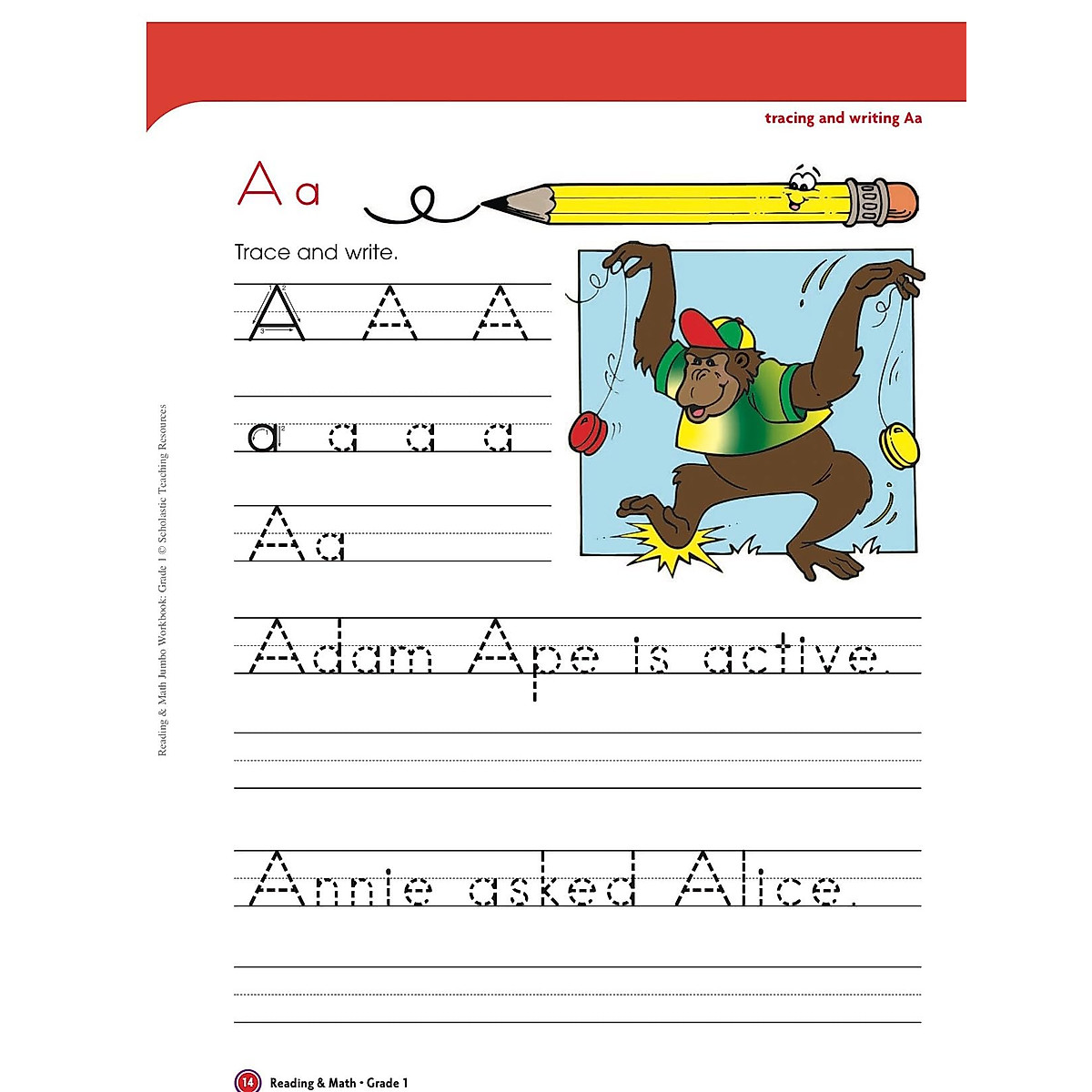 Reading & Math Jumbo Workbook: Grade 1