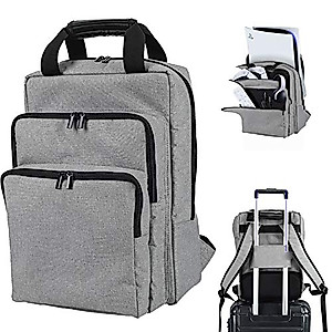 Gaming Console Backpack Compatible with PS5, Large Capacity Travel Carrying Case for PlayStation5 Console Digital Edition, Storage Bag with Multiple Pockets for Laptop and Gaming Accessories