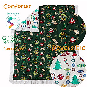 Brandream Christmas Crib Bedding Sets for Girl Boy Nursery Set 3 Pieces 100% Cotton Gender Neutral Baby Bedding | Crib Comforter, Fiited Crib Sheet, Dust Ruffle