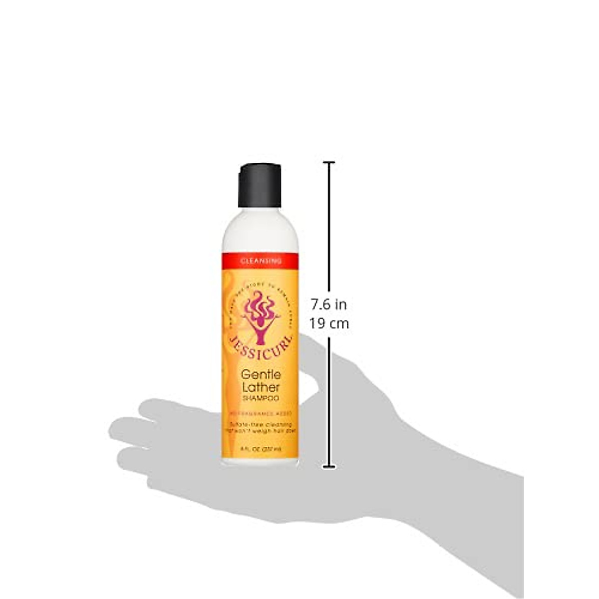 Jessicurl, Gentle Lather Shampoo, No Fragrance Added, 8 Fl oz. Cleansing Curly Hair Shampoo, Vegan, Sulfate Free Shampoo