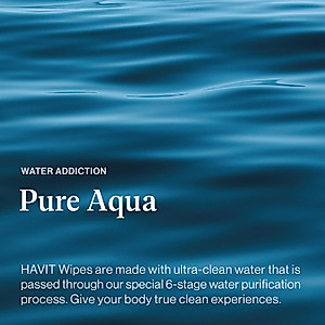 HAVIT Signature Edition Flushable Wipes for Women, Plant-Based Cloth with Natural Pulp, Plantago Asiatica Extracts, 360 Coutns (60 Cloth of 6 Packs)