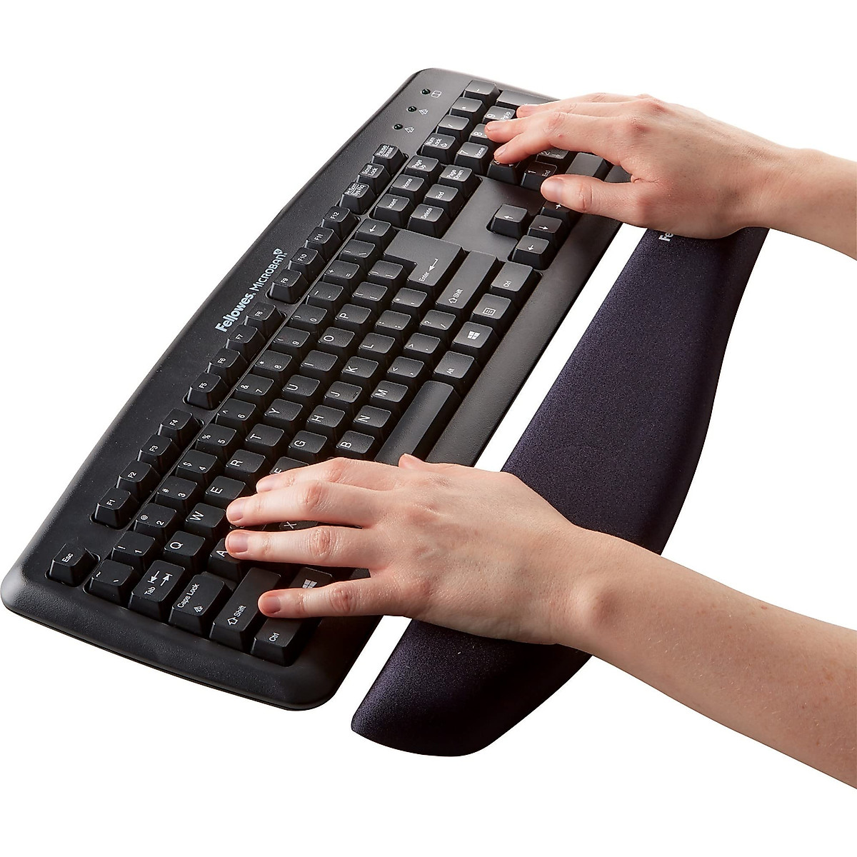 Fellowes PlushTouch Wrist Rest with FoamFusion Technology, Black (9252101)