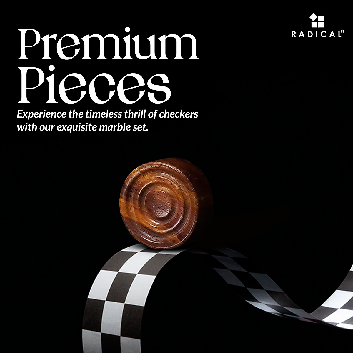 Radicaln Marble Checker Figures 1.25'' Inches Red and Coral Handmade Checkers Board Game in Sports & Outdoors Draughts Checkers Pieces for Outdoor Games