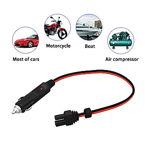 CERRXIAN 40cm 12V 24V Cigarette Lighter Plug to EC5 for Battery Booster Portable Jump Starter On-Board Electrical