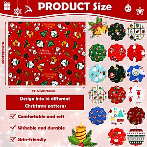 16 Pieces Christmas Fabric Fat Quarters Bundle Christmas Patterned Cotton Fabric Santa Claus Snowman Christmas Tree Print Quilting Fabric Cloth for Christmas Sewing Patchwork DIY Yard (16 x 20 Inch)