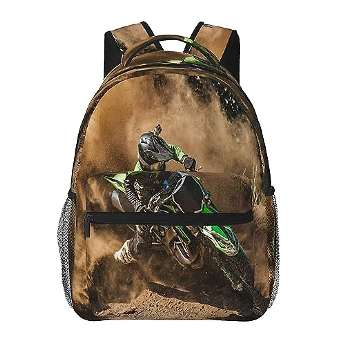 Motocross Dirt Bike Backpack for Boys Girls Men, Travel Laptop Casual College Daypack Back to School Bag One Size