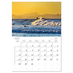 Surfen - from Inside the Barrel (Monthly Wall Calendar 2024 11.7" x 16.5" (open)), CALVENDO 14 Month Calendar