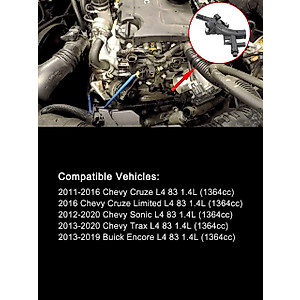 902-846 Engine Coolant Water Outlet Compatible with Chevy Cruze 2011-2016 Sonic 2012-2020 Trax 2013-2020 Buick Encore 2013-2019 1.4L L4 Replace# 25193922 55565334 Thermostat Housing