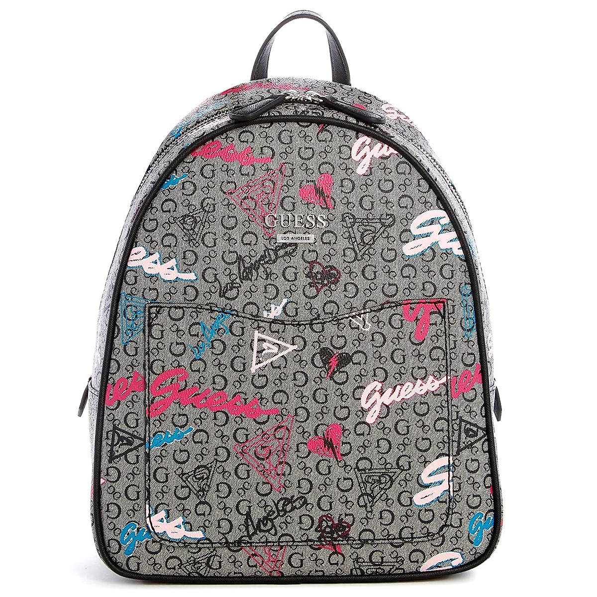 GUESS Women's Stanzler Black Logo Graphic Graffiti Print Backpack