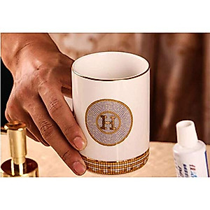 TFIIEXFL Design Ceramic Bathroom Accessory Set Bath Accessories Bath Set Lotion Bottles,Toothbrush Holder,Tooth Mug,Soap Dish