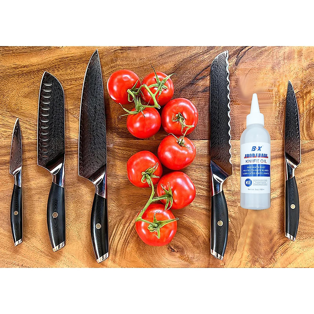 LewisCare Food Grade Chefs Knife Oil 5oz Prevent Knife Blade Rust,Protection ＆ Lubricant Knife Care Cleaning Set.