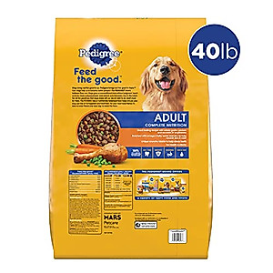 Pedigree Complete Nutrition Adult Dry Dog Food Roasted Chicken, Rice & Vegetable Flavor Dog Kibble, 40 lb. Bag