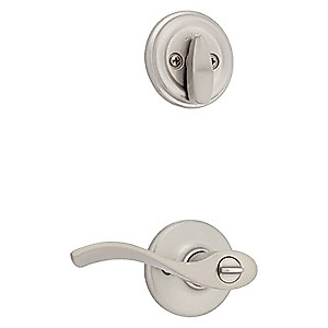 Kwikset 690BL 15 CP Single Cylinder Deadbolt Combo Pack with Balboa Entry Lever in Satin Nickel