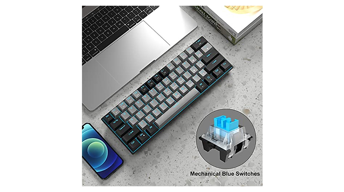 MageGee 60% Mechanical Gaming Keyboard with Blue Switches and RGB Backlight