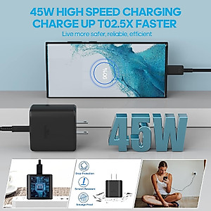 PD 45W USB-C Super Fast Charging Wall Charger for Galaxy S22 S21 S20 Ultra Plus Note 10+,Google Pixel,Note 20,PPS Charger Adapter Block