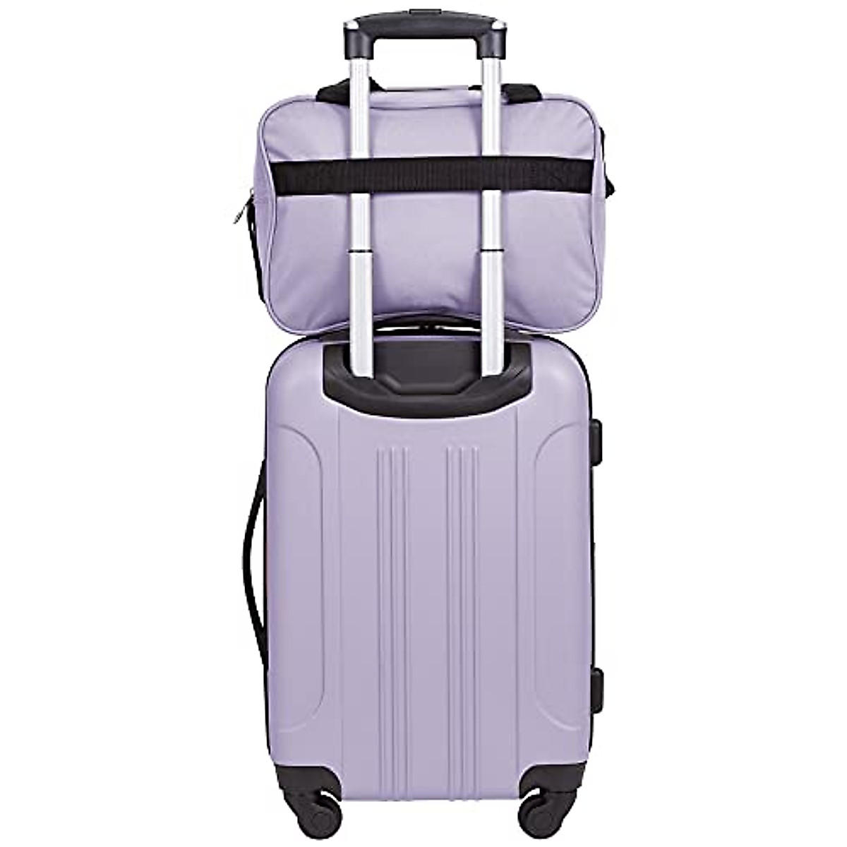 Travelers Club Midtown Hardside Luggage Travel Set, Spinner Wheels,Zippered Divider,Telescopic Handle,Lightweight, Lilac, 4-Piece Set