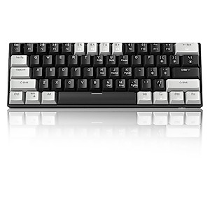 60% Mechanical Gaming Keyboard,Mixed Color Keycaps Gaming Keyboard with Linear Red Switches, Detachable Type-C Cable Mini Keyboard with Blue LED Light for PC/Laptop