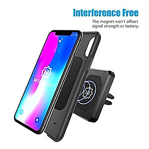 WixGear Universal Air Vent Magnetic Phone Car Mount Holder for Cell Phones with Fast Swift-Snap Technology, Magnetic Cell Phone Mount [New Stronger Square Design]