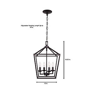 Home Decorators Collection 4- Light Bronze Caged Chandelier