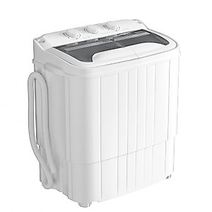 INTERGREAT Portable Washing Machine, 22 lbs Mini Small Washer Machine Combo with Spin Dryer, Compact Twin Tub Laundry Washer Machine for Apartments, Dorm, Rv, Camping, Gray