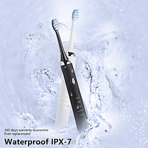 Electric Toothbrush for adults, Sonic Toothbrush with 4 Brush Heads 1 Calculus Cleaner, Rechargeable Toothbrushes with 5 Modes and Smart Timer, Fast Charge 4 𝐇𝐨𝐮𝐫𝐬 𝐋𝐚𝐬𝐭 90 𝐃𝐚𝐲𝐬 (White)