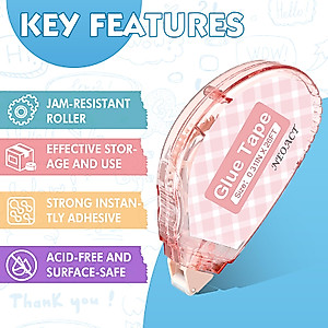 NEOACT 4 Pack Scrapbook Tape,Double Sided Tape Roller Scrapbook Supplies,0.31In x 26 Ft Glue Tape Runner for Scrapbooking Envelopes Crafts Gift Wrapping Journaling School Office Supplies