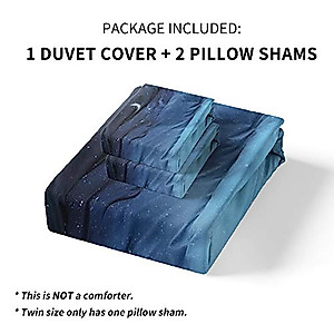 HYPREST Kids Duvet Cover Twin,2 Pcs Space Galaxy Twin Bedding Sets for Girls Boys Kids Soft Breathable