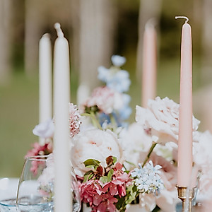 Bluecorn 100% Pure Beeswax Taper Candles | Natural Beeswax Candles, Ivory White Unscented Tapered Candles | 8 Inch Candles, Pair - Two Candlesticks | Soy, Paraffin, & Fragrance Free