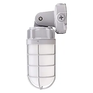 OSTEK LED Vapor Tight Jelly Jar Light 21W, IP65 Industrial JAR Ceiling/Wall Mount Lighting Suitable for Indoor and Outdoor 5000K, Vapor Proof Security Cage Light 120-277V, UL Listed (1 Pack)