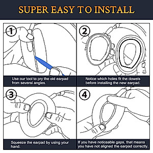 SOULWIT Protein Leather Earpads Replacement for Sennheiser PXC480, PXC550, PXC 550-II, MB660 UC, MB 660 MC, Ear Pads Cushions for EPOS Adapt 660, with Noise Isolation Foam - PXC550 PL Black