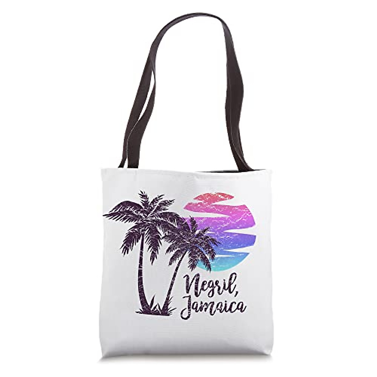 Negril Jamaica Beach Vacation Trip Souvenir Vintage Graphic Tote Bag