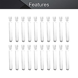 Othmro 100Pcs Clear Plastic Test Tubes with White Caps, 12mmx75mm Mini Test Tubes with Lids, for Jewelry Seed Beads Powder Spice Liquid Experiment Yeast Specimen Sample Laboratory