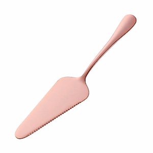 Dough Cutter Cake Pie Pastry Servers, Stainless Steel Cake Serving Onside with Fine Serrated, Simple Serrated Cake Shovel, Baking Tool for Kitchen Home Wedding (Rose Gold) Baking Shovel
