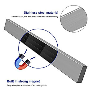 DGSL Magnetic Knife Holder for Wall, Knife Magnetic Strip Stainless Stee, Strong Magnetic Suction 2 Installation Methods, Suitable for Household Kitchen Cutter Metal Tools Management (12 Inch)