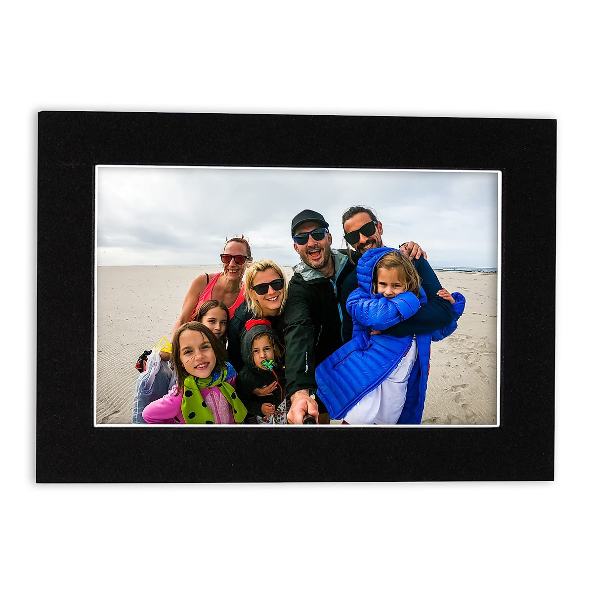 11x14 Mat Bevel Cut for 8x12 Photos - Acid Free Black with Black Core Precut Matboard - for Pictures, Photos, Framing - 4-ply Thickness